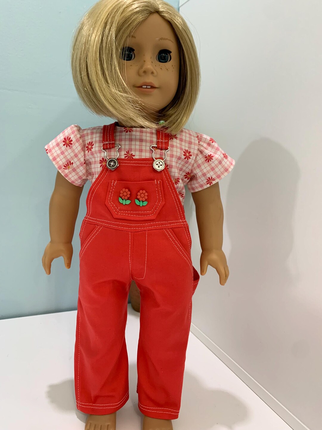 Red Overalls and Shirt for Your American Girl or 18 Doll.overalls Have ...
