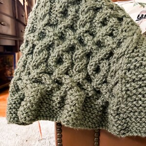 PATTERN for the Evergreen Cable Blanket Knit Blanket Blanket Pattern ...