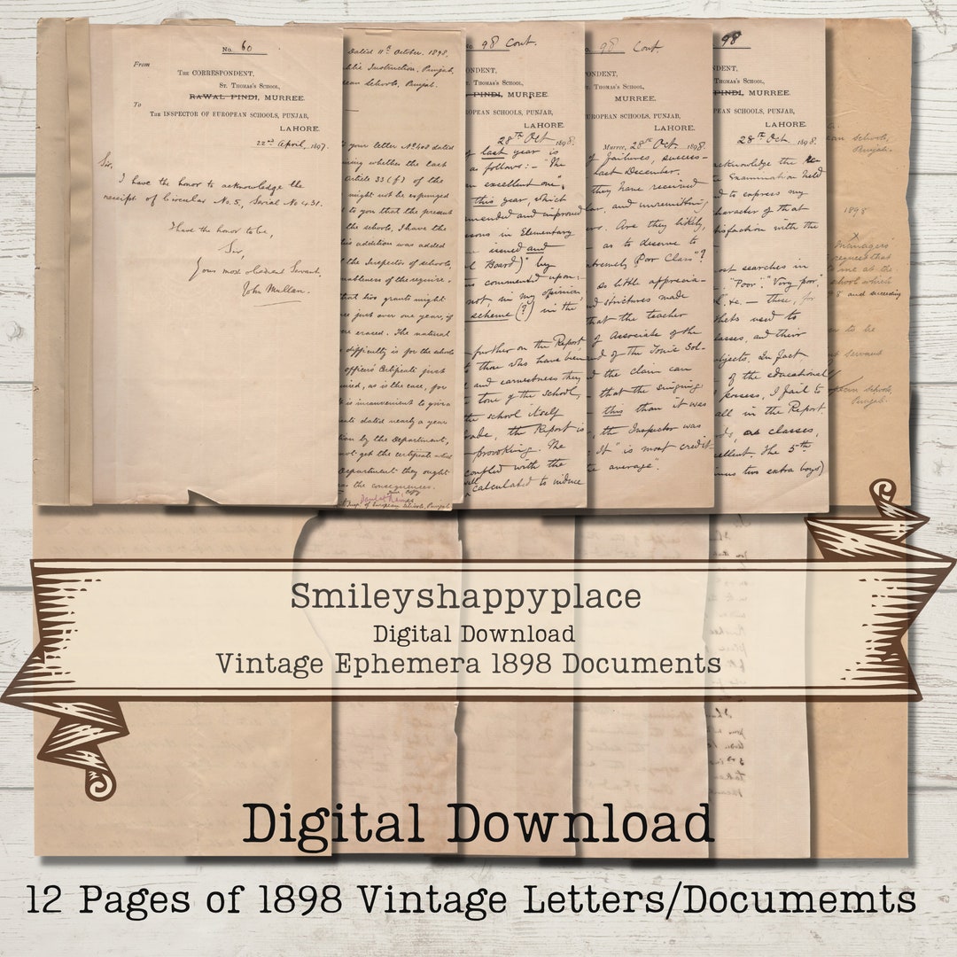 DIGITAL - Vintage Documents - Vintage Ephemera - Junk Journal Ephemera ...