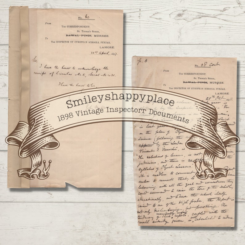 DIGITAL - Vintage Documents - Vintage Ephemera - Junk Journal Ephemera ...