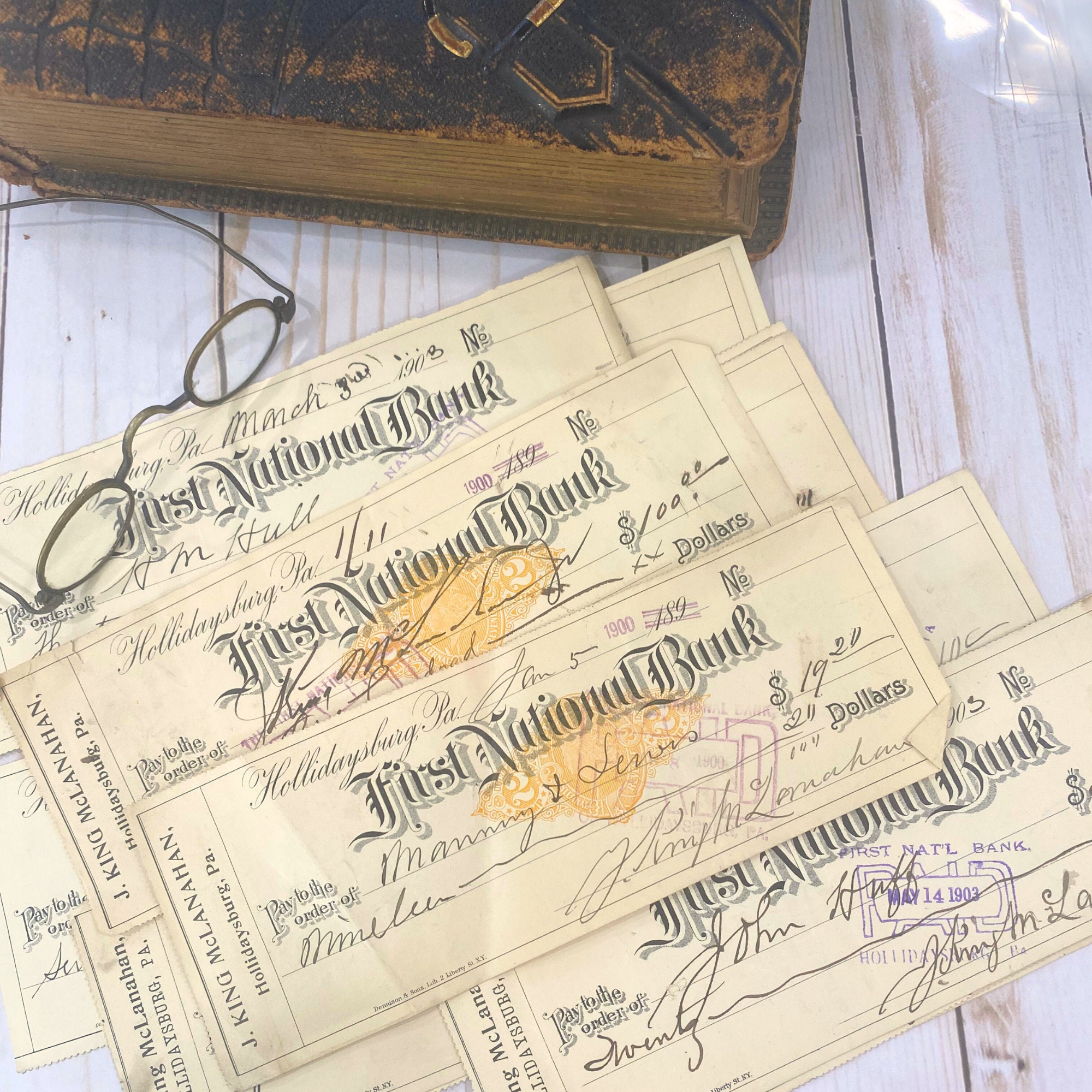 Old Vintage Checks Beautiful Calligraphy Junk Journal - Etsy