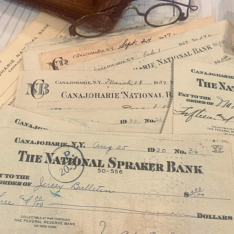 VINTAGE ANTIQUE CHECKS, Collector of Old Checks, Junk Journal Ephemera ...