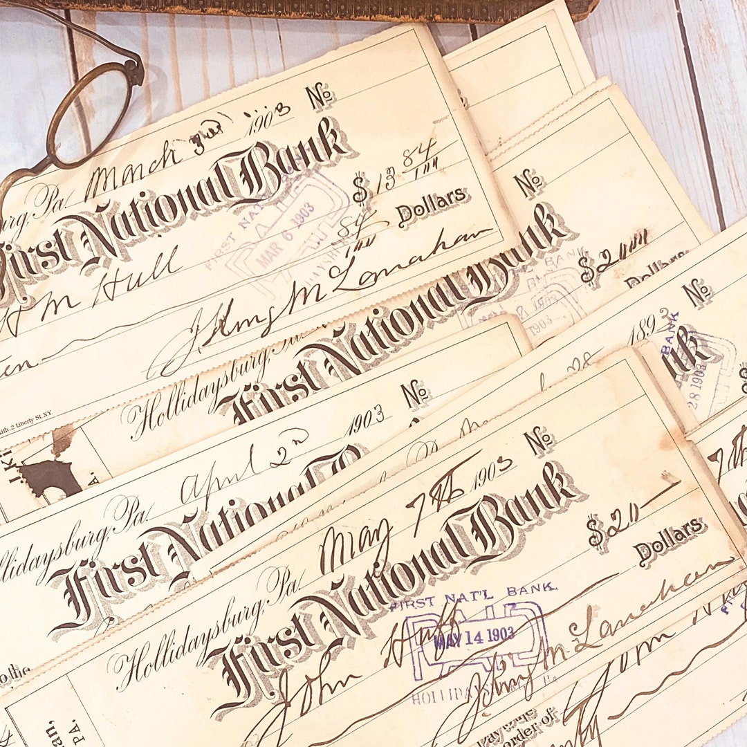 Old Vintage Checks Beautiful Calligraphy Junk Journal - Etsy