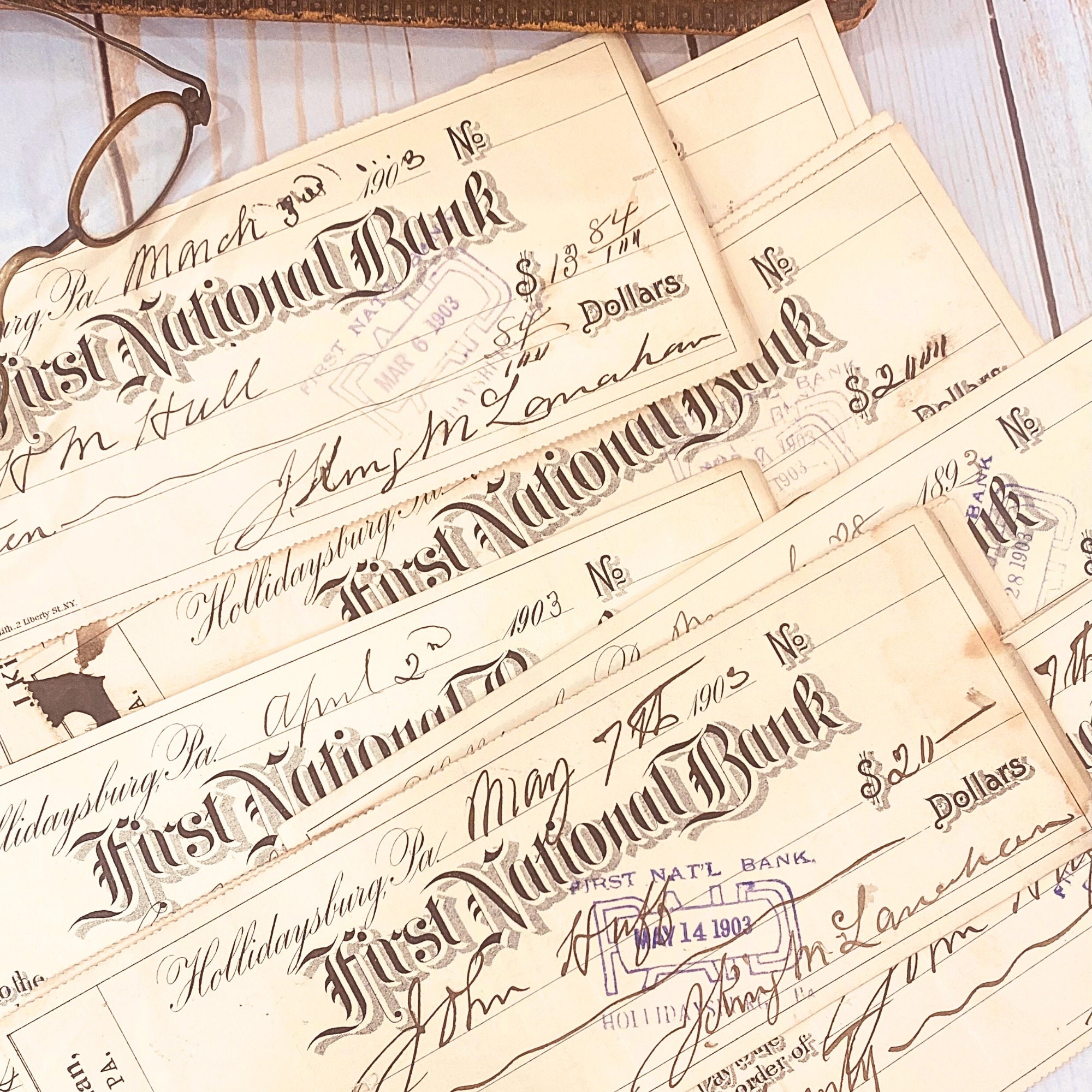 Old Vintage Checks Beautiful Calligraphy Junk Journal - Etsy