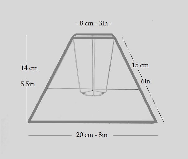 Pyramid Shade (20cm) With Arabesques, Yellow and Taupe on a White ...