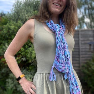 CROCHET SCARF PATTERN & Video | Lightweight Crochet Summer Scarf, Lace ...