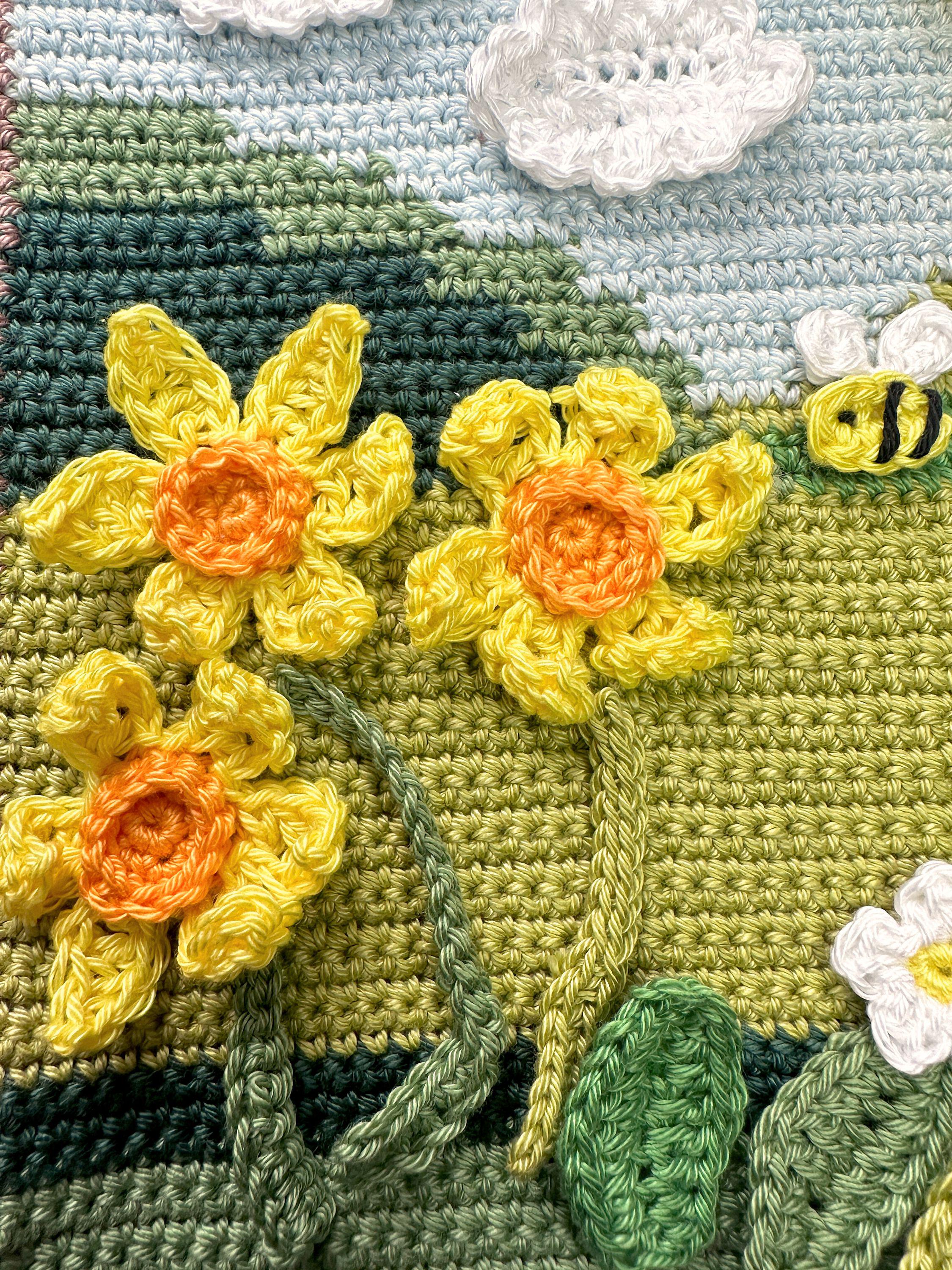 CROCHET PATTERN & VIDEO: Spring Landscapes Crochet Picture With 3 ...