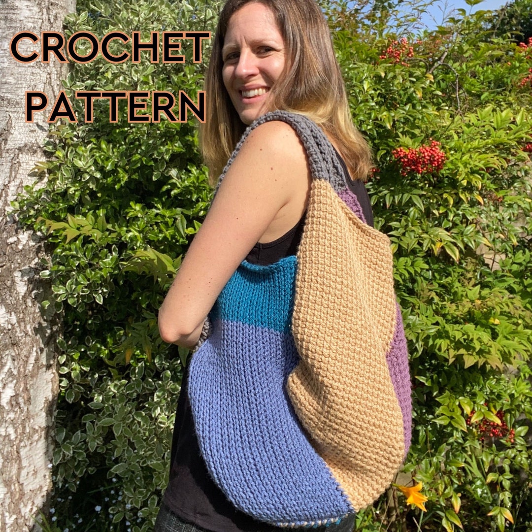 Tunisian Crochet Bag Pattern | Tunisian Stitch Sampler Market Bag | Master 4 Tunisian Crochet ...
