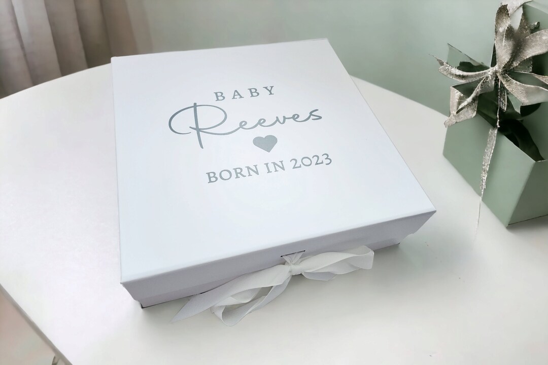 Personalised Baby Keepsake Memory Box Newborn Hospital Storage Girl Boy ...