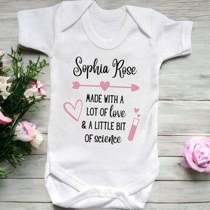 Personalised IVF Pregnancy Announcement Vest Birth Bodysuit Baby's ...