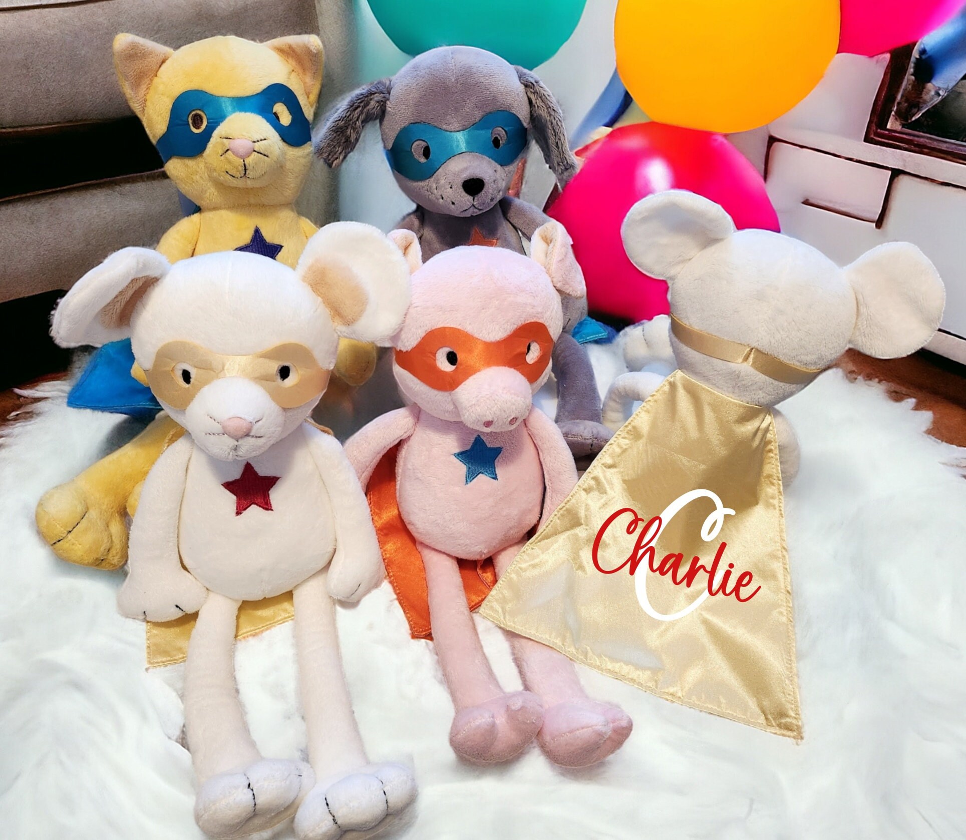 Personalised Superhero Teddy Bear With Cape Soft Toy Kid's Sidekick ...
