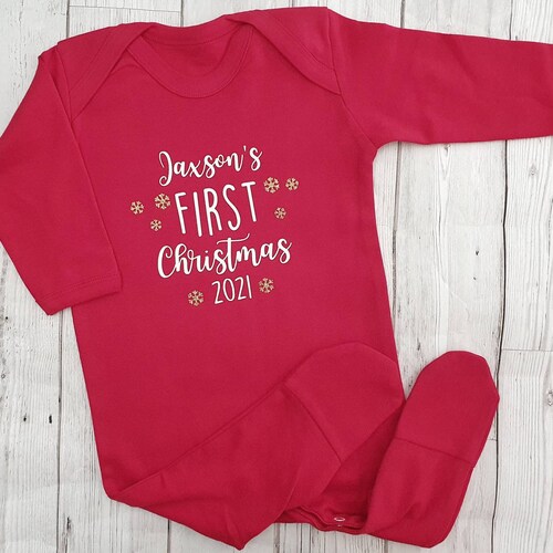 Baby's First Christmas Card Girls - Etsy