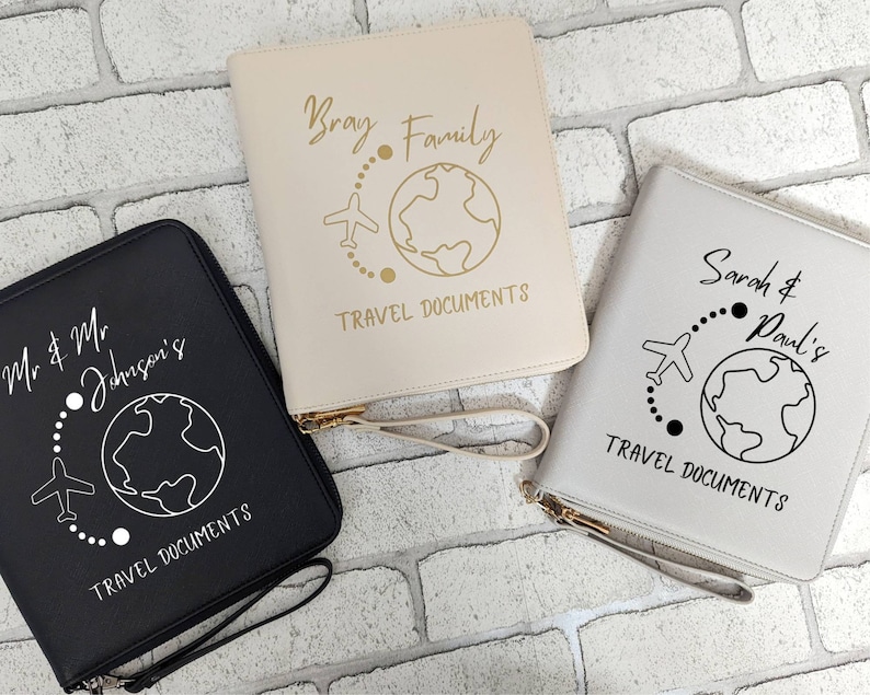 Personalised Travel Organiser, Passport Holder, Documents Wallet ...
