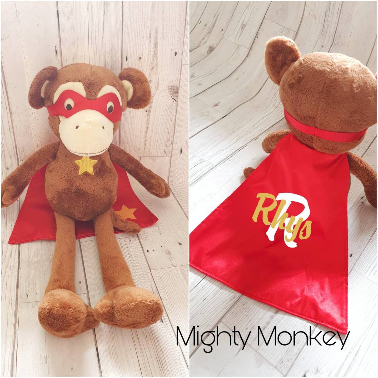 Personalised Superhero Teddy Bear With Cape Soft Toy Kid's - Etsy UK