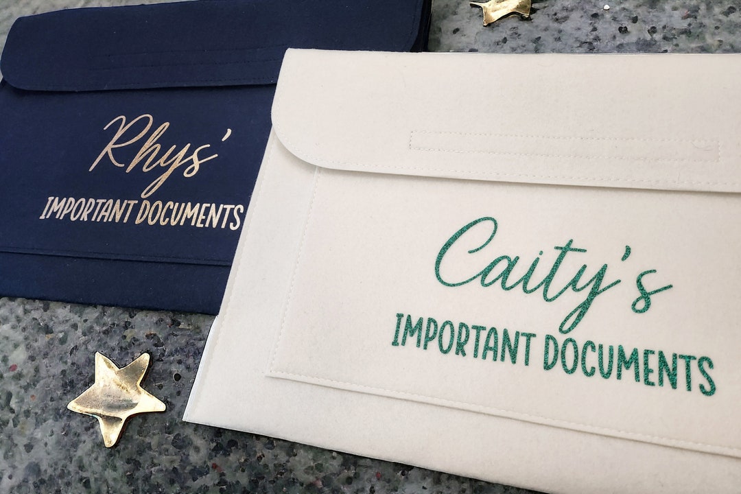 Personalised Documents Case Felt Important Medical Notes Wallet Custom ...