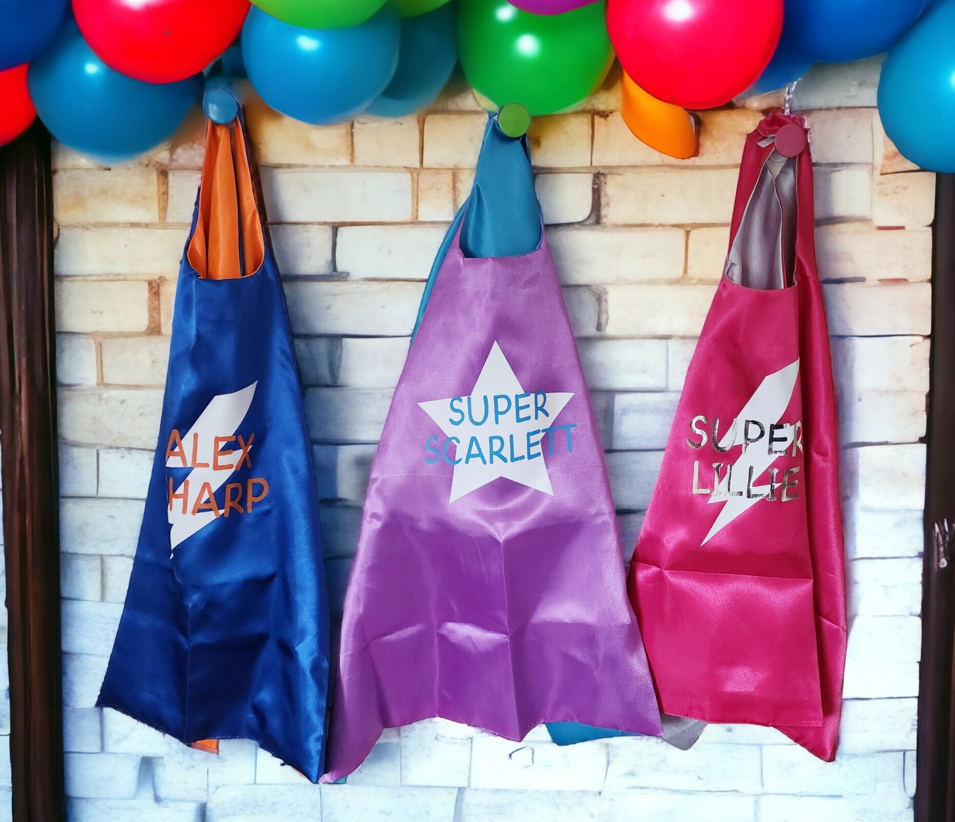 Personalised Children's Super Hero Cape Mask Kids Costume Dress up ...