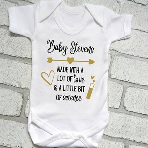 Personalised IVF Pregnancy Announcement Vest Birth Bodysuit Baby's ...
