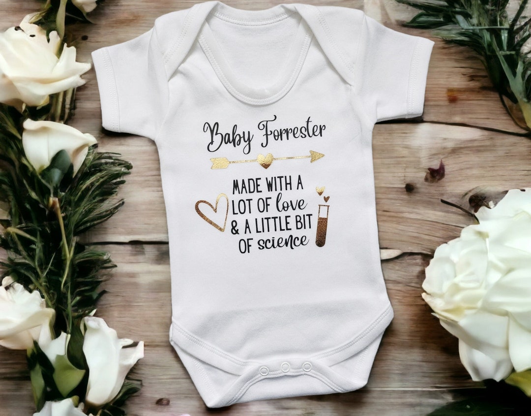 Personalised IVF Pregnancy Announcement Vest Birth Bodysuit Baby's ...