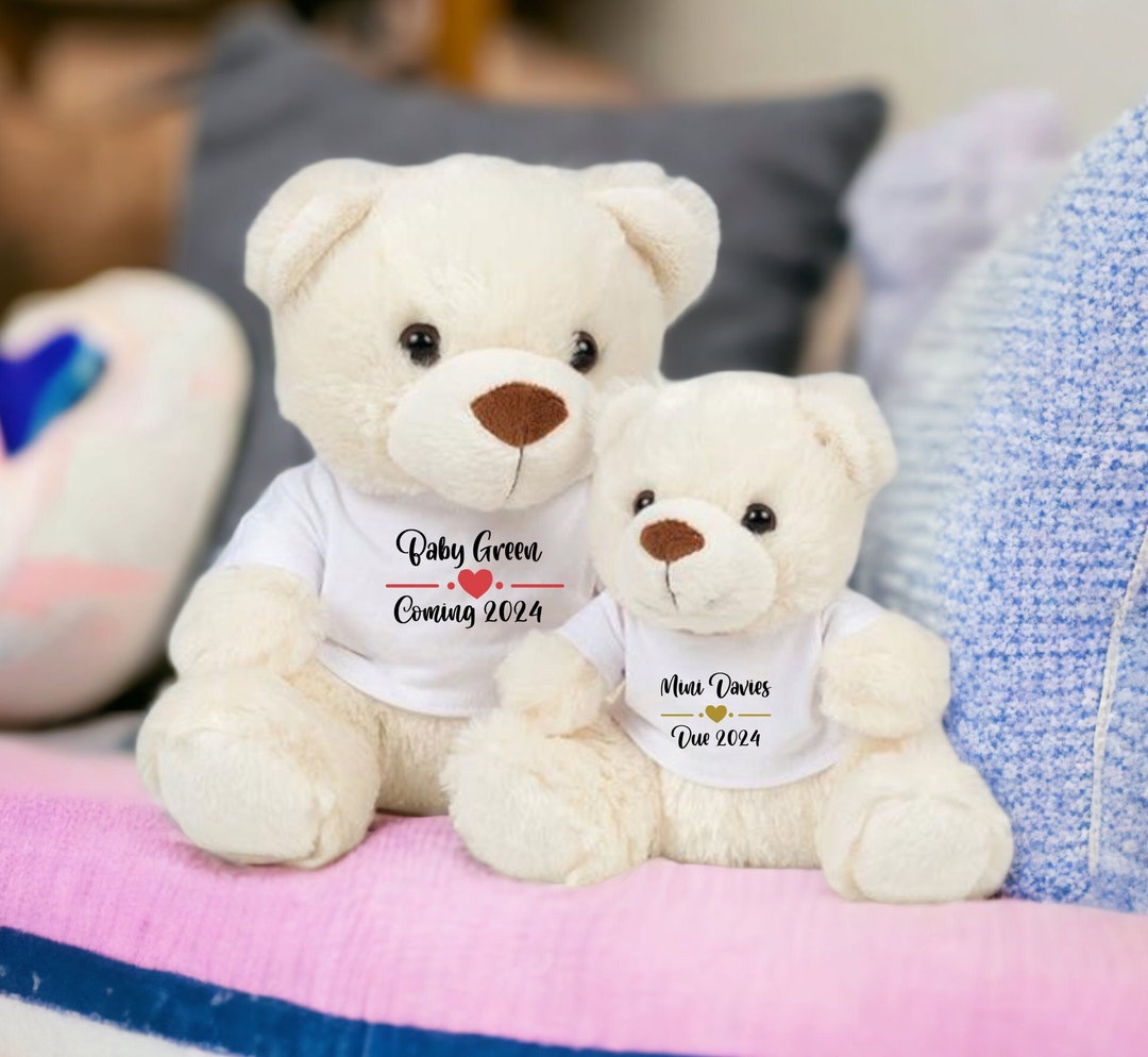 Personalised Pregnancy Announcement Teddy Bear CE Tested Baby Surname ...