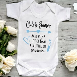 Personalised IVF Pregnancy Announcement Vest Birth Bodysuit Baby's ...