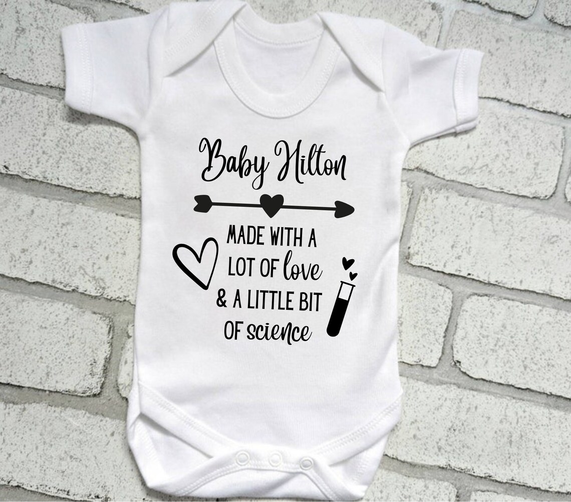 Personalised IVF Pregnancy Announcement Vest Birth Bodysuit Baby's ...