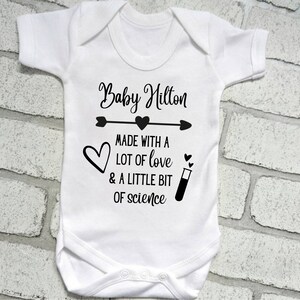 Personalised IVF Pregnancy Announcement Vest Birth Bodysuit Baby's ...