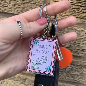 Doing My Best Keyrings Mental Health Gift Recovery Self Care ...