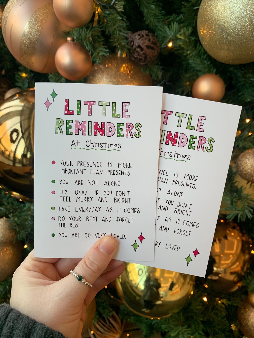 A6 Little Reminders at Christmas Cards | Mental Health | Xmas Card ...