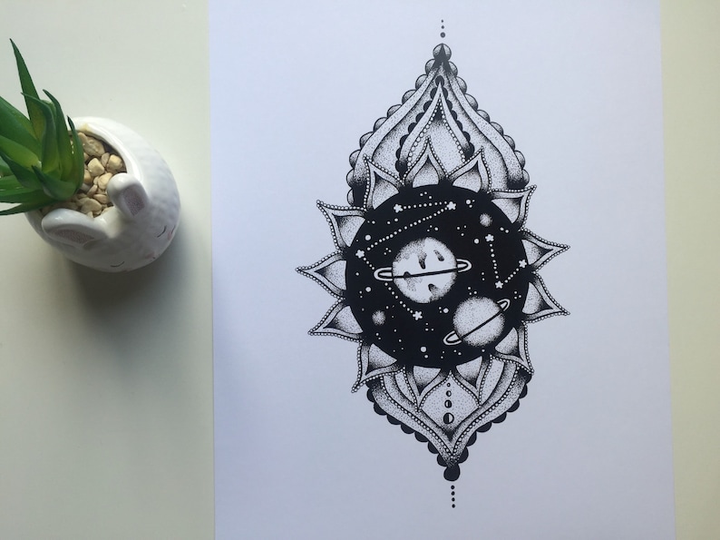 Negative space mandala tattoo - shoereka