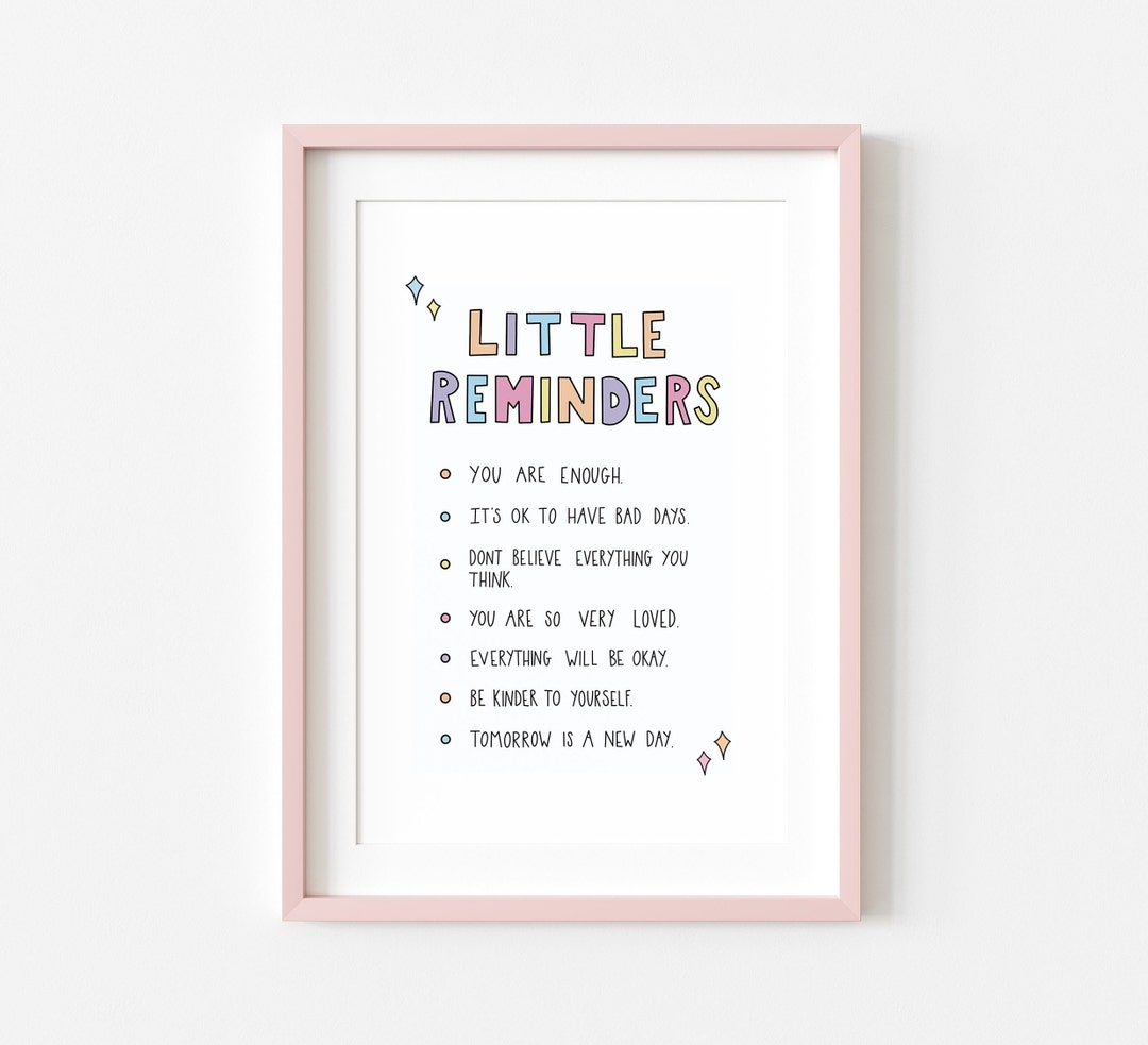 A6 Little Reminders Art Print: Positivity, Mental Health Gift - Etsy UK