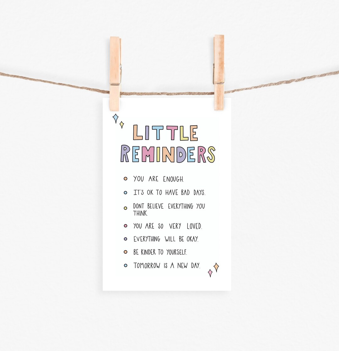 Little Reminders Postcard Prints Mental Health Gift - Etsy UK