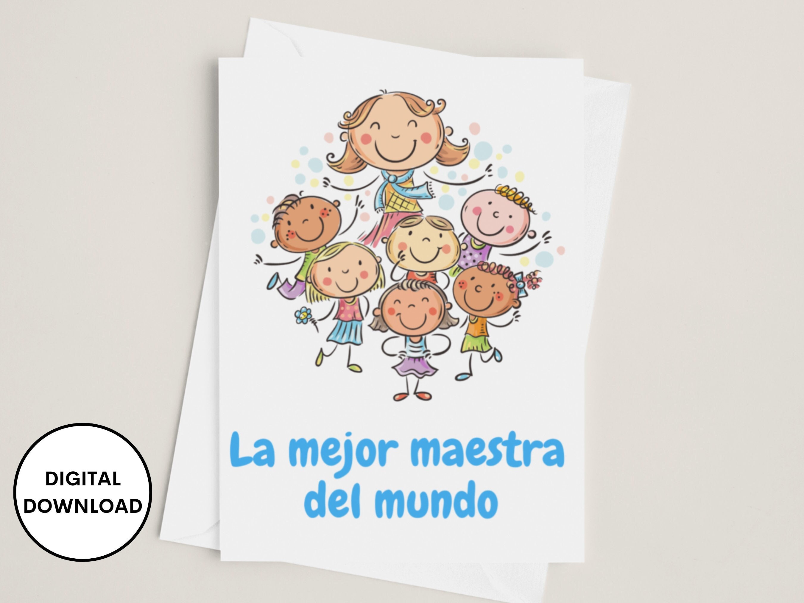 La Mejor Maestra Del Mundo, Printable Teacher Greeting Card in Spanish ...