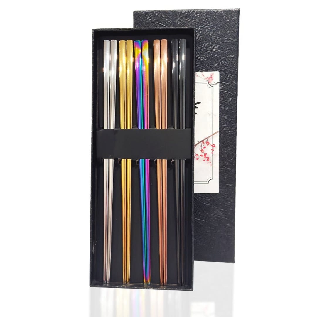 Metal Stainless Steel Chopsticks 5 Different Color SUS 304 Heavy ...