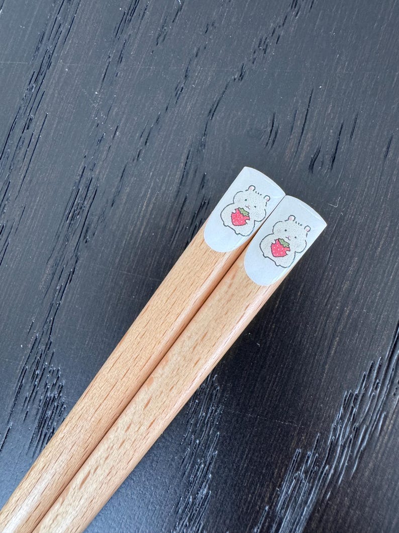 Wood Animal Chopsticks, Japan Handcrafted Cute Hamster Chopsticks, Cat ...