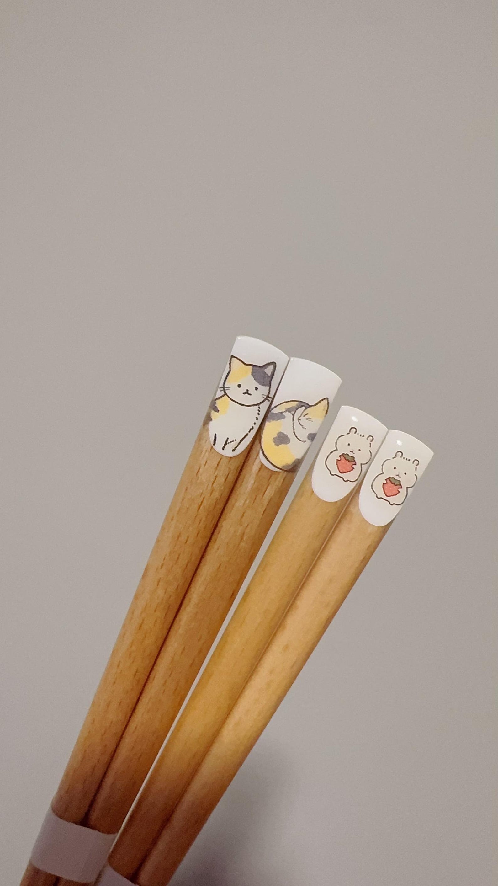 Wood Animal Chopsticks, Japan Handcrafted Cute Hamster Chopsticks, Cat ...