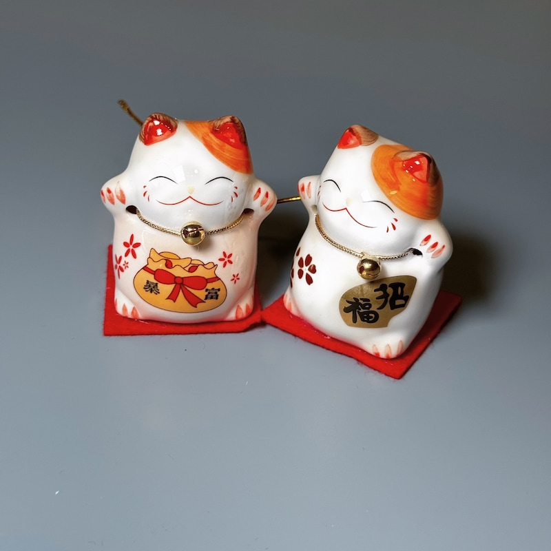 Chinese Cat Figurine - Etsy