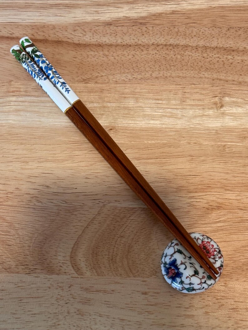 Floral Bohemian Chopsticks With Rest Flower 2 Pairs, Couple Chopsticks ...