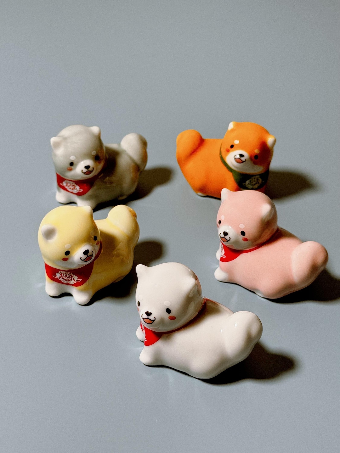 Shiba Dog Set of 5 Chopsticks Holder, Japanese Dog Chopstick Rest, Cute ...