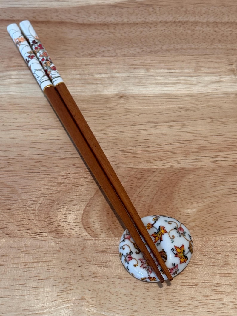 Floral Bohemian Chopsticks With Rest Flower 2 Pairs, Couple Chopsticks ...