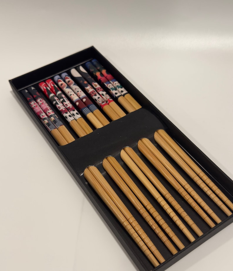 Cat Chopsticks 5 Sets Neko Cat Chopsticks Japanese Chopsticks Bamboo ...