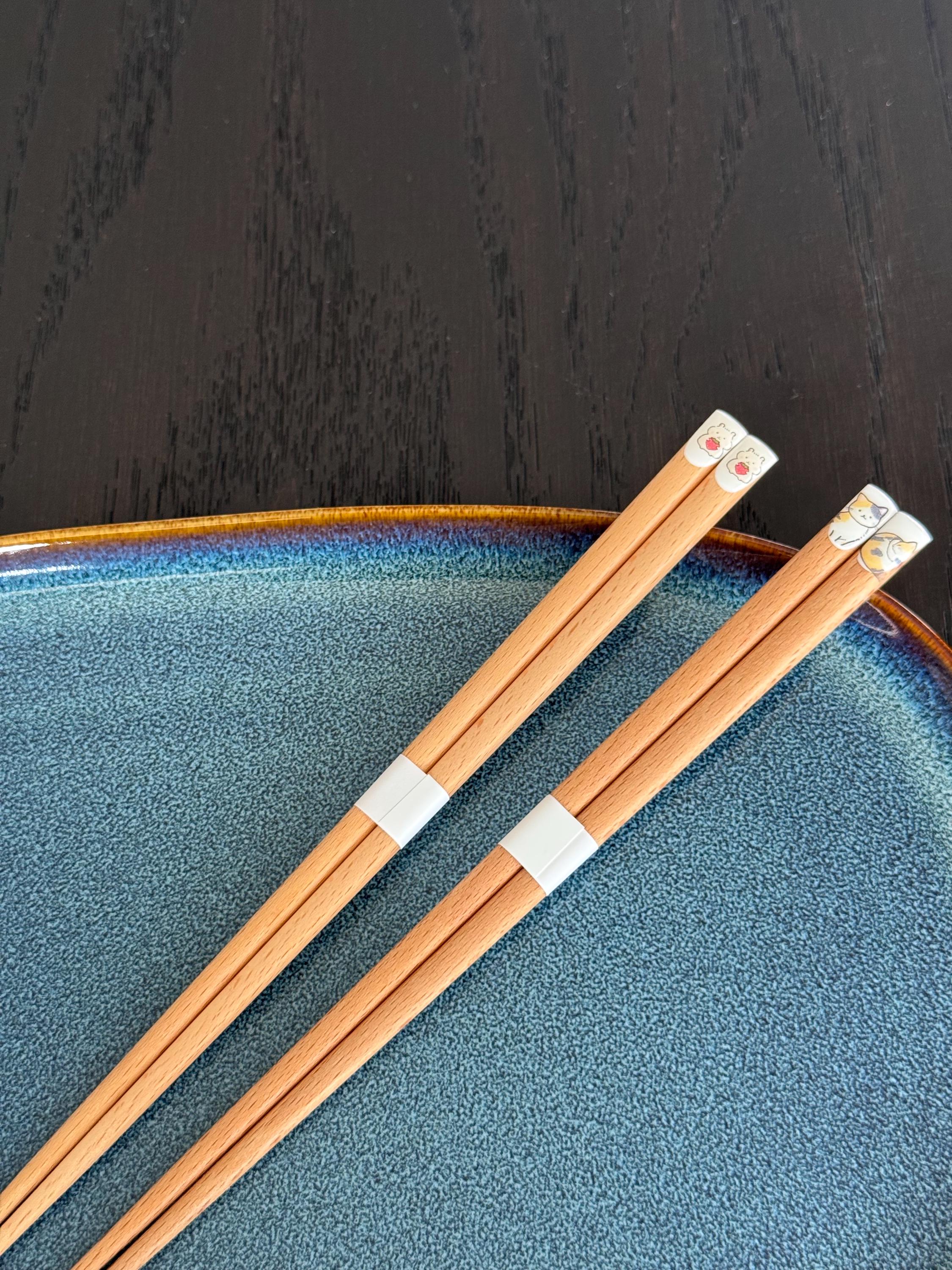 Wood Animal Chopsticks, Japan Handcrafted Cute Hamster Chopsticks, Cat ...