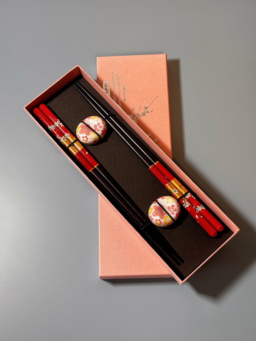 Floral Chopsticks With Rest Flower 2 Pairs, Couple Chopsticks Gift ...