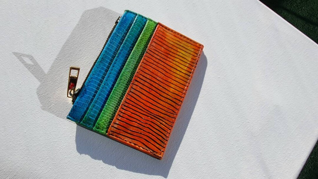 Hand Painted Abstract Faux Leather Coin Purse, Small Wallet - Etsy