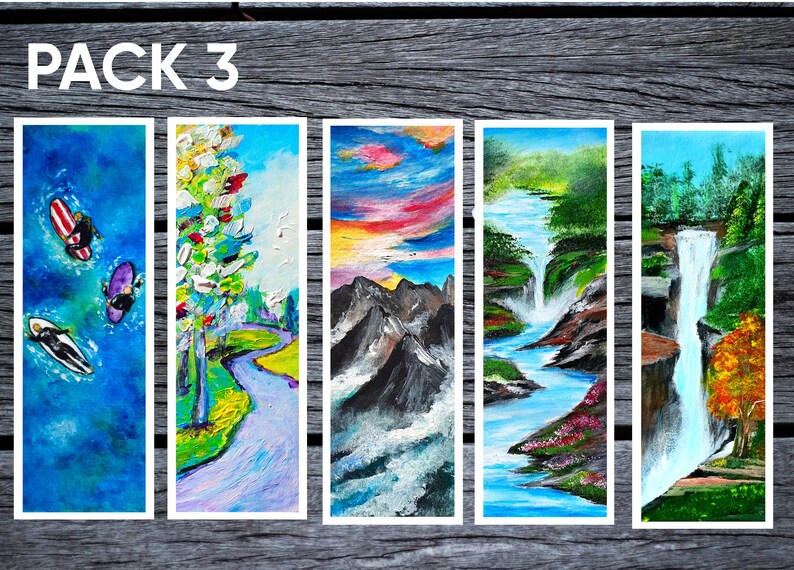 Pack of 5 or 10 Hand Painted Bookmark Prints Gift Book - Etsy