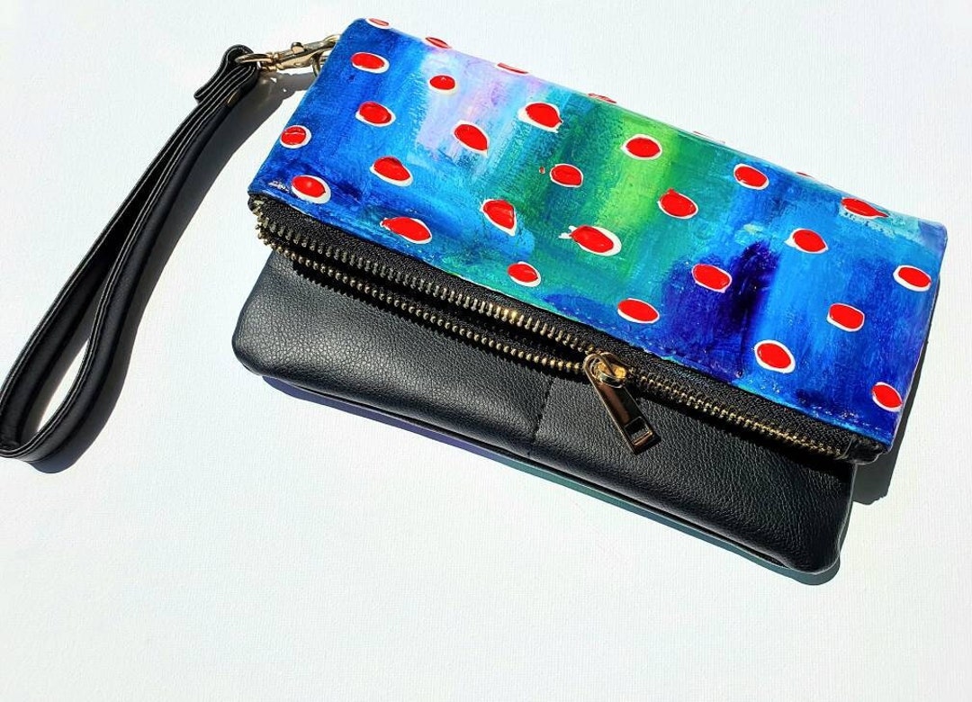 Abstract Art Clutch Wallet, Foldover Purse, Faux Leather - Etsy