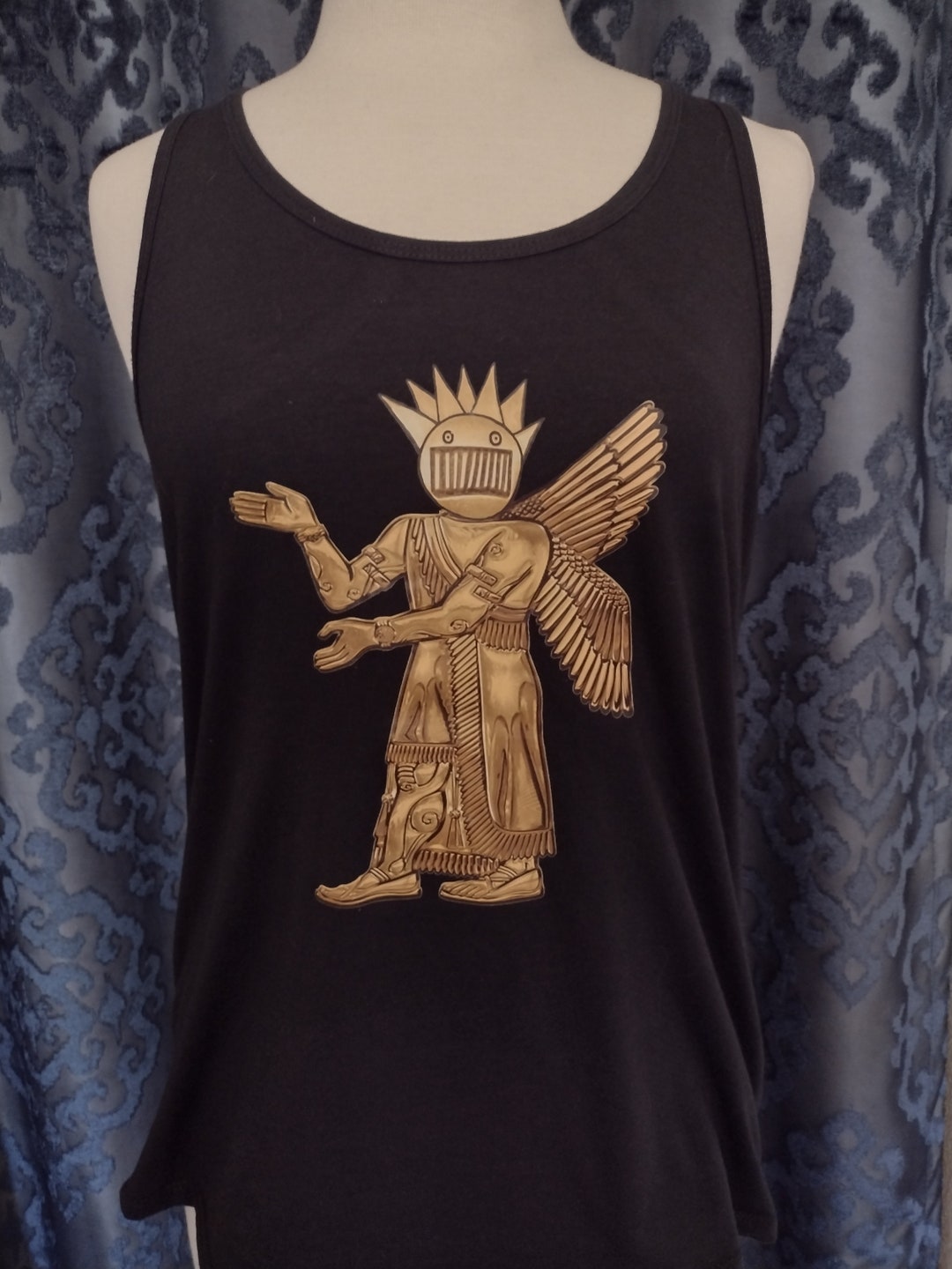 Weenunnaki Boognish Golden Sumerian God Ladie's Racerback Tank Top Ween ...