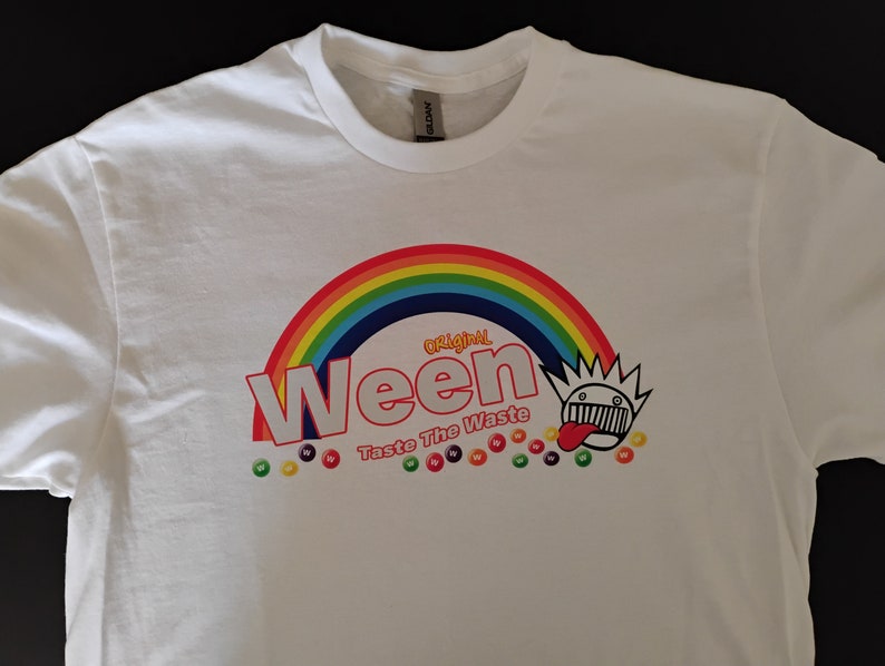 Taste the Waste White Cotton T-shirt Ween Boognish Skittles Rainbow - Etsy