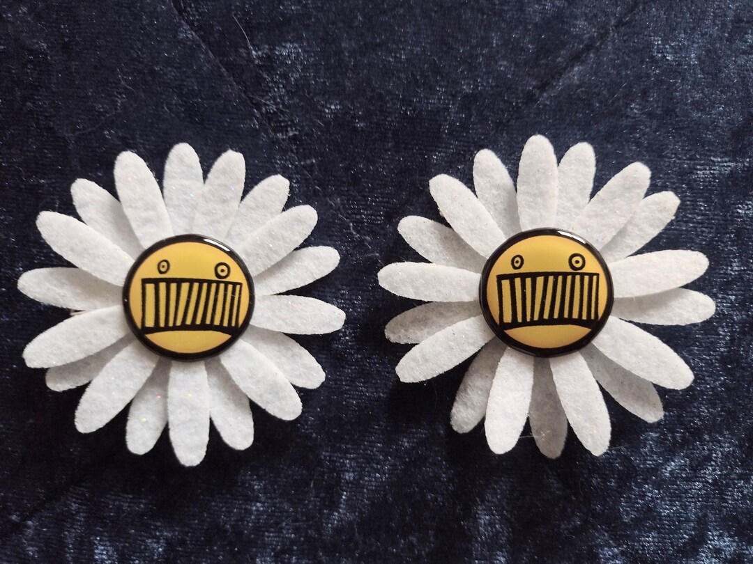 Li'l Daisies Boognish Felt Glitter Hair Clips Pair 2 Ween - Etsy