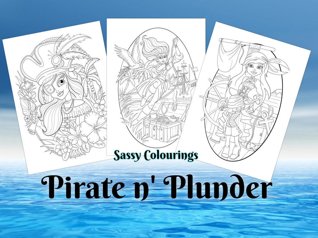 Pirate N' Plunder | Adult Colouring Pages by Sassy Colouring | Instant ...