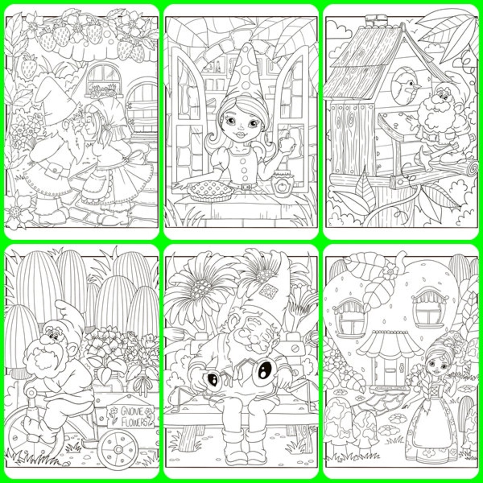 Gnome Sweet Gnome an Adult Colouring Book by Sassy Colouring - Etsy